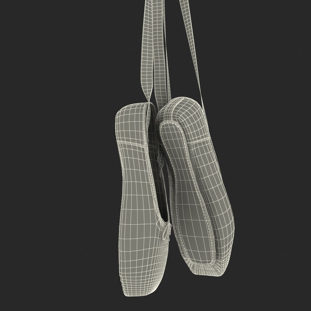 3d model hanging pink ballet shoes