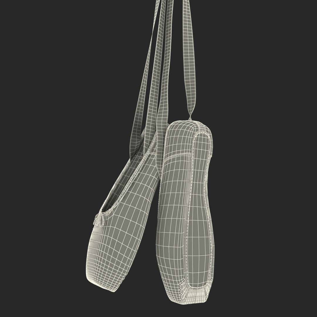 3d model hanging pink ballet shoes