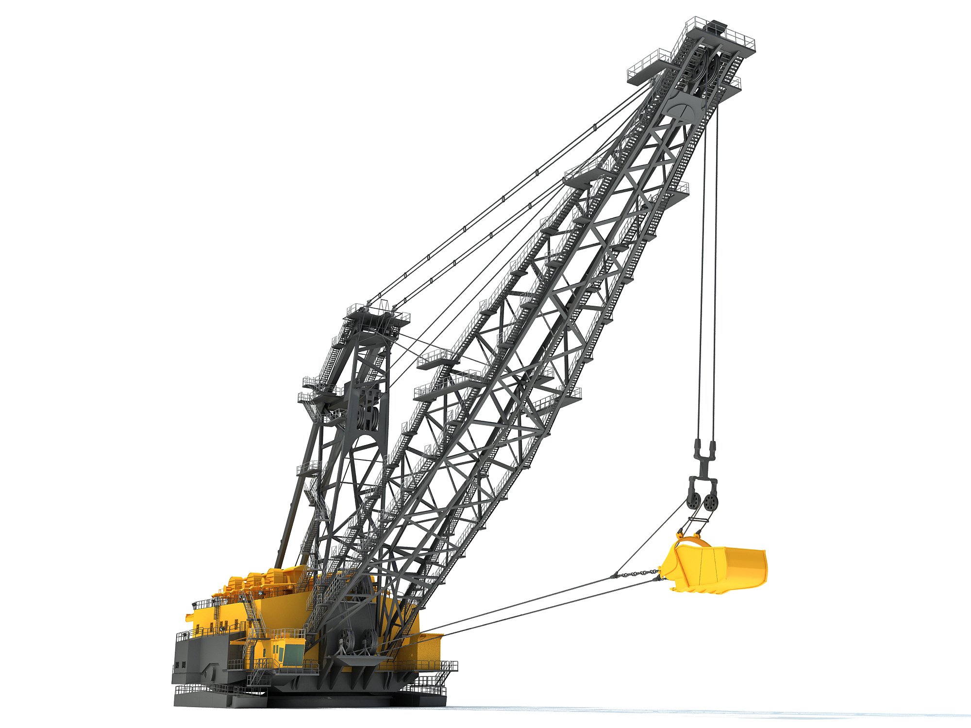 Dragline excavator 3D model - TurboSquid 1381590