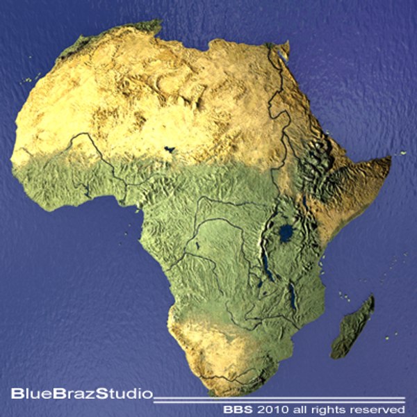 Mapa De áfrica En 3d Premium Vector | 3d Isometric Relief Map Of