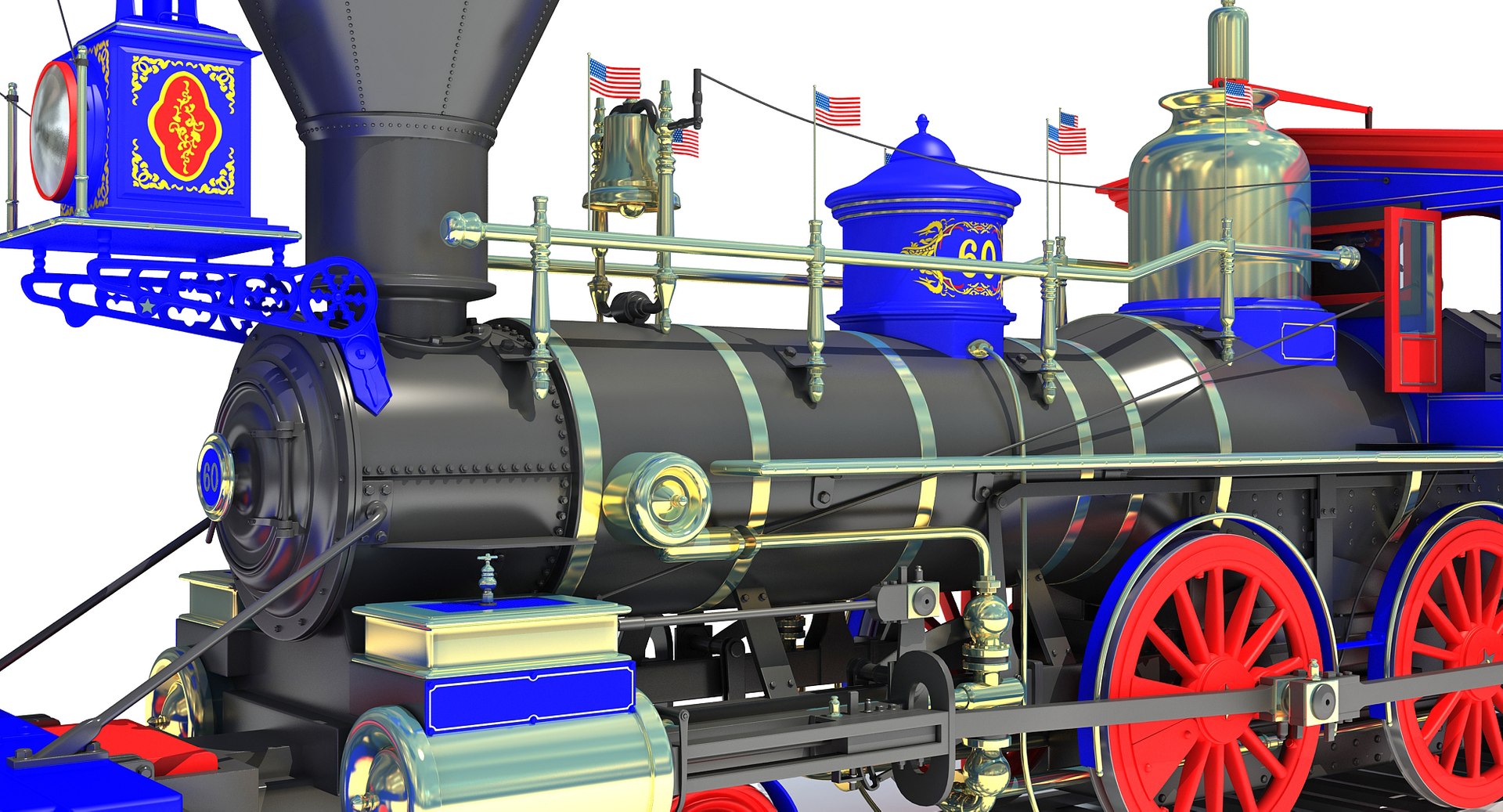 Jupiter Steam Locomotive Train 3D Model - TurboSquid 1378095