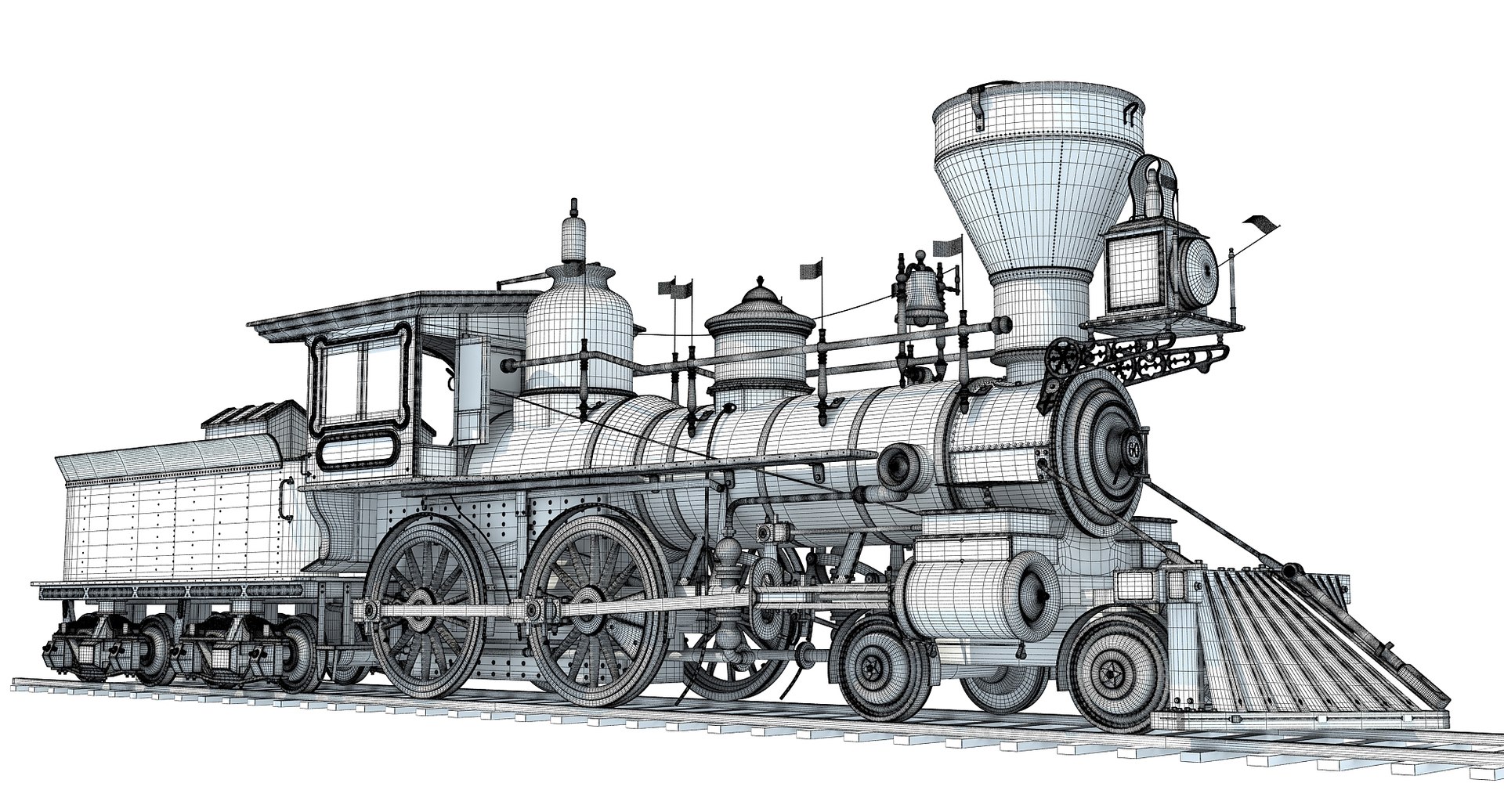 Jupiter Steam Locomotive Train 3D Model - TurboSquid 1378095