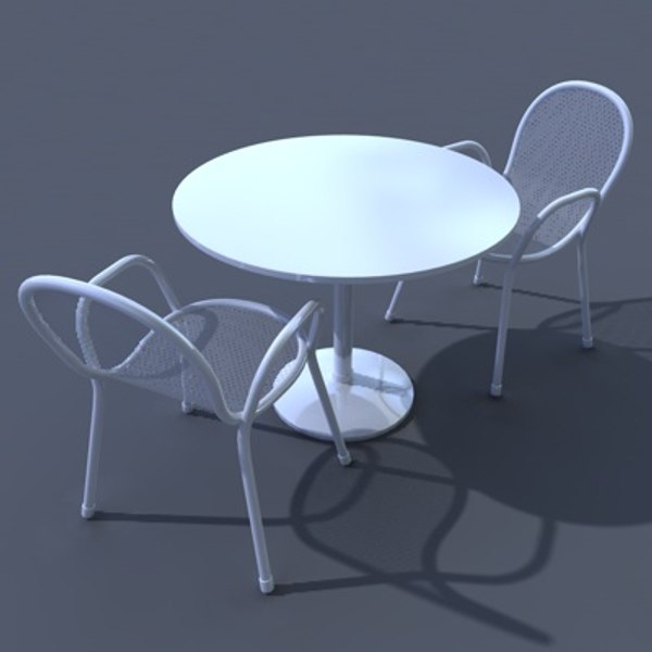 3d model patio chair table