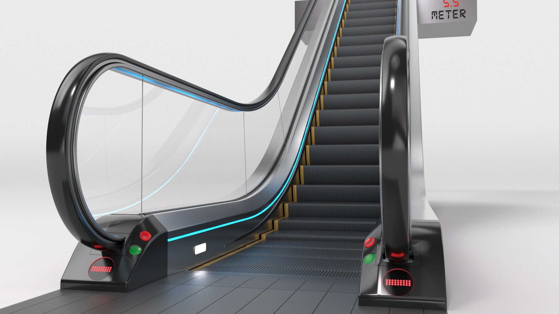 3D Escalator And Moving Walkway Adjustable And Rigged - TurboSquid 2266404
