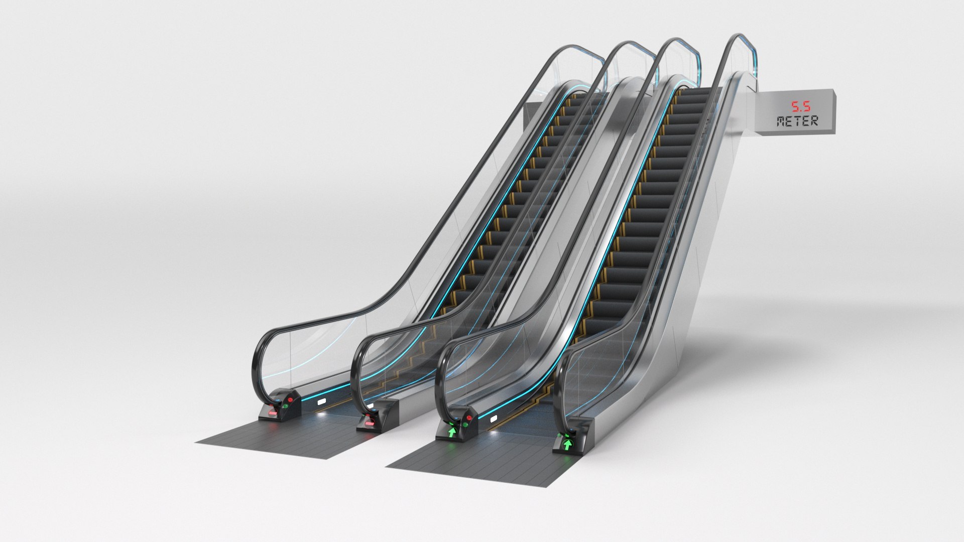 3D Escalator And Moving Walkway Adjustable And Rigged - TurboSquid 2266404
