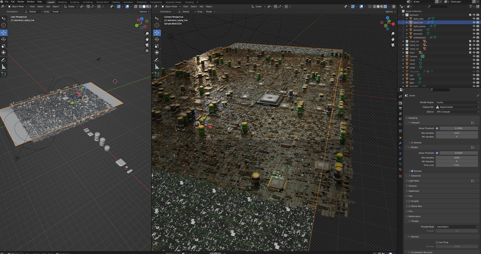 3D Chip Board Scene Blender - TurboSquid 1949028
