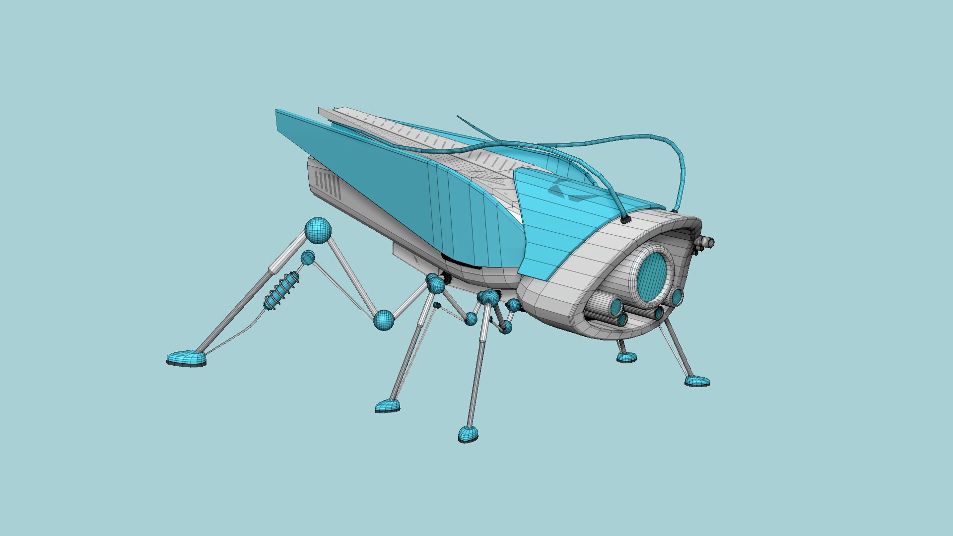 Insect Robot F04 White Blue - SciFi Character Design Model - TurboSquid ...