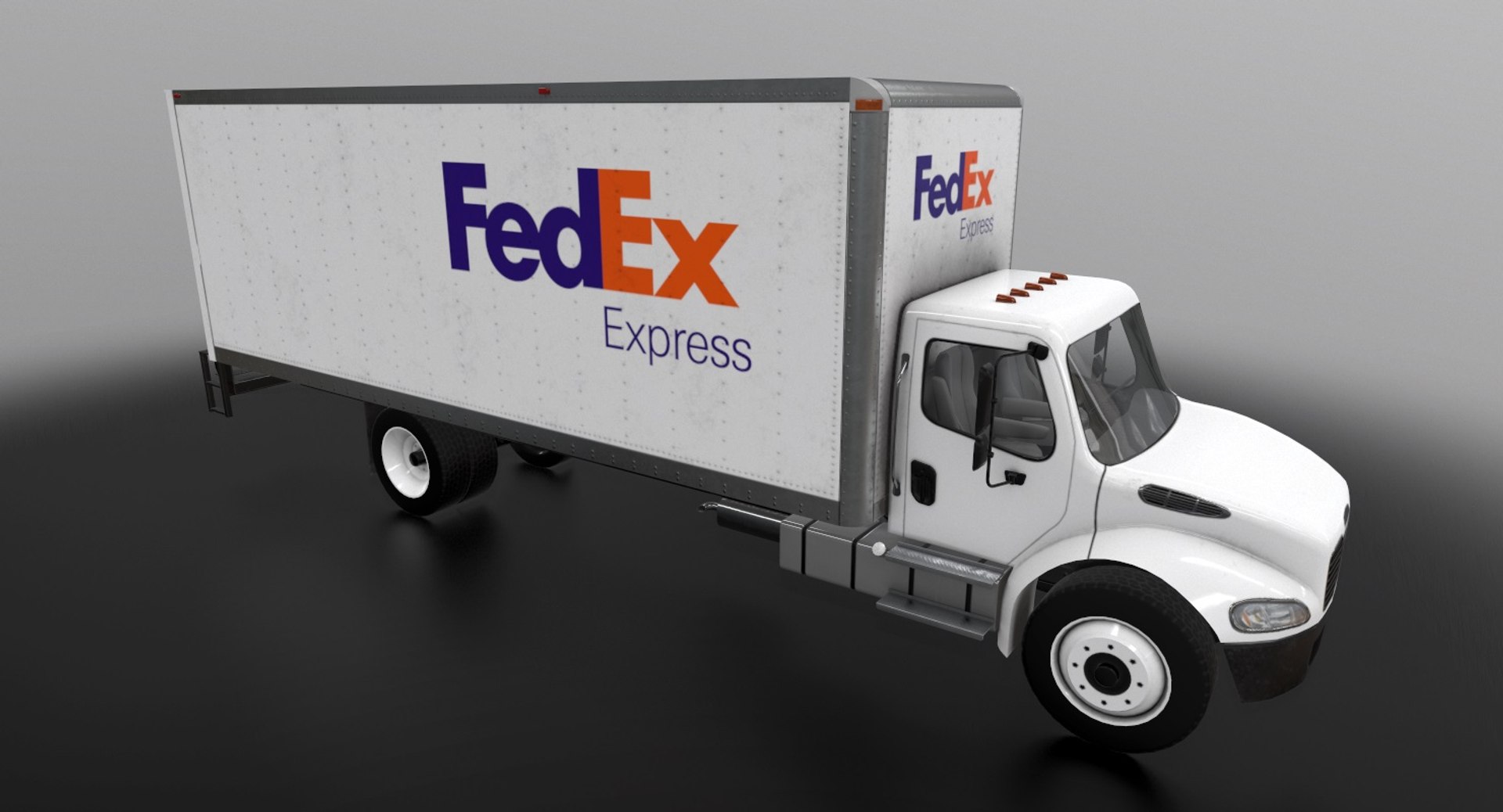 3D Model Realistic Freightliner M2 Fedex - TurboSquid 1284281