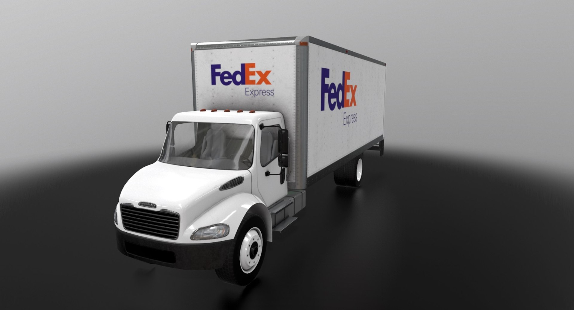 3D Model Realistic Freightliner M2 Fedex - TurboSquid 1284281