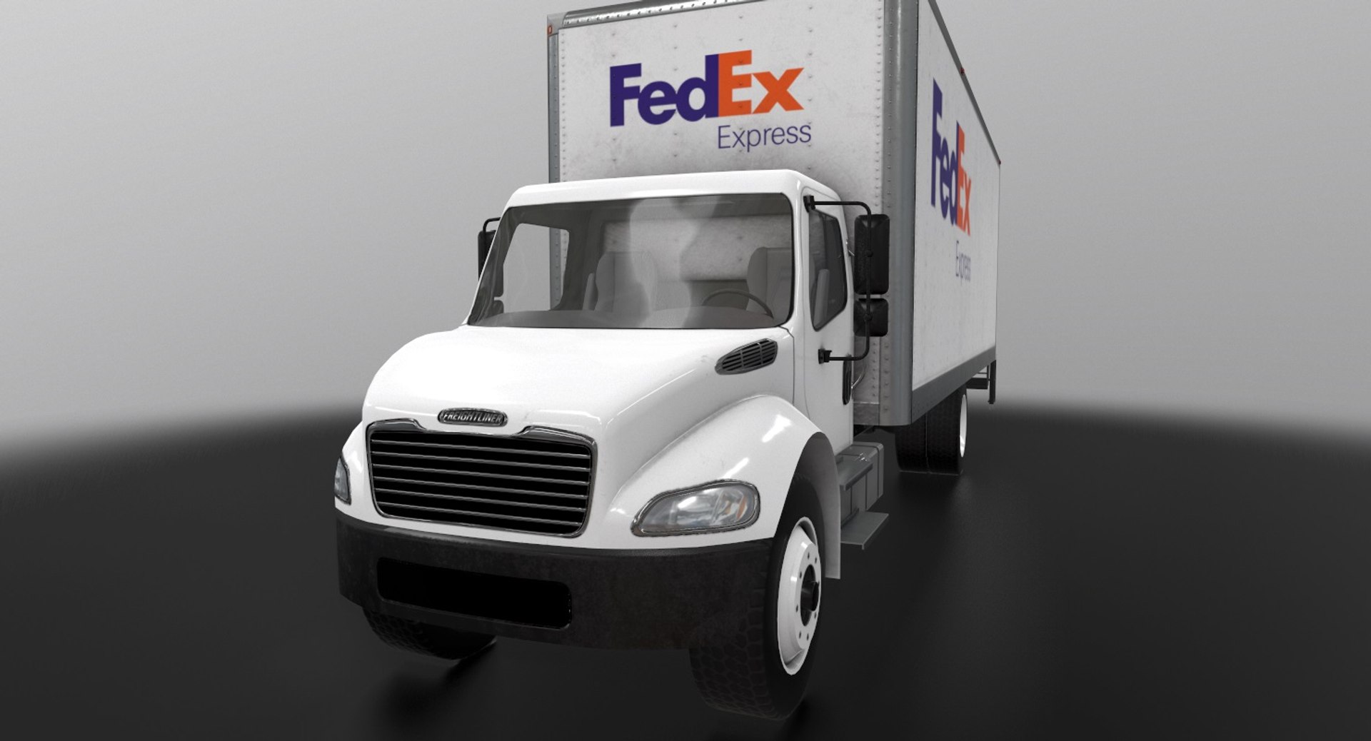 3D Model Realistic Freightliner M2 Fedex - TurboSquid 1284281