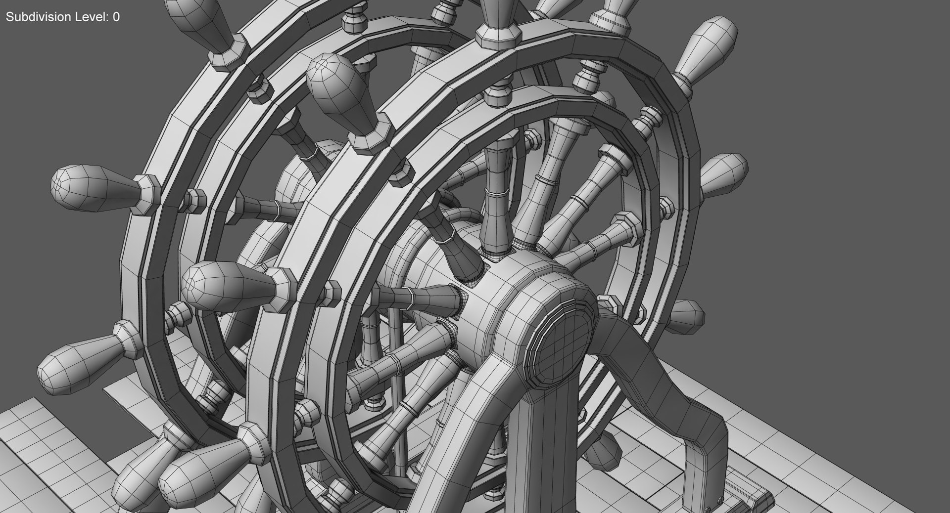 Ship Wheel 3d Model