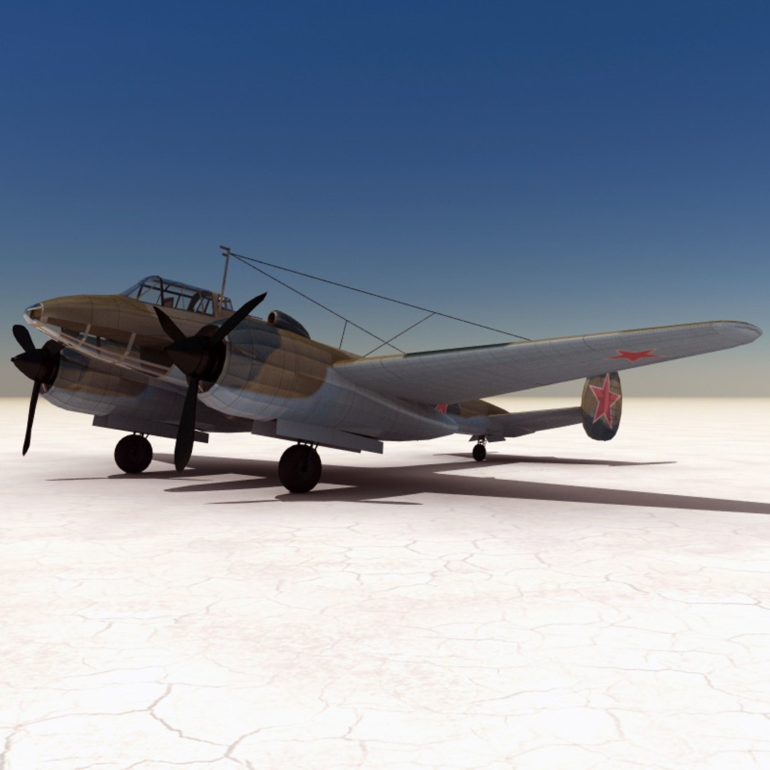 petlyakov pe-2 bomber 3d model