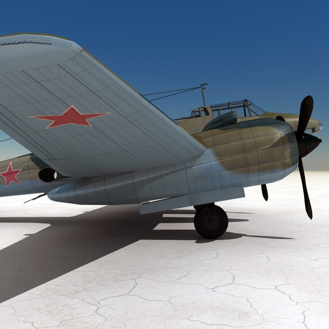 petlyakov pe-2 bomber 3d model