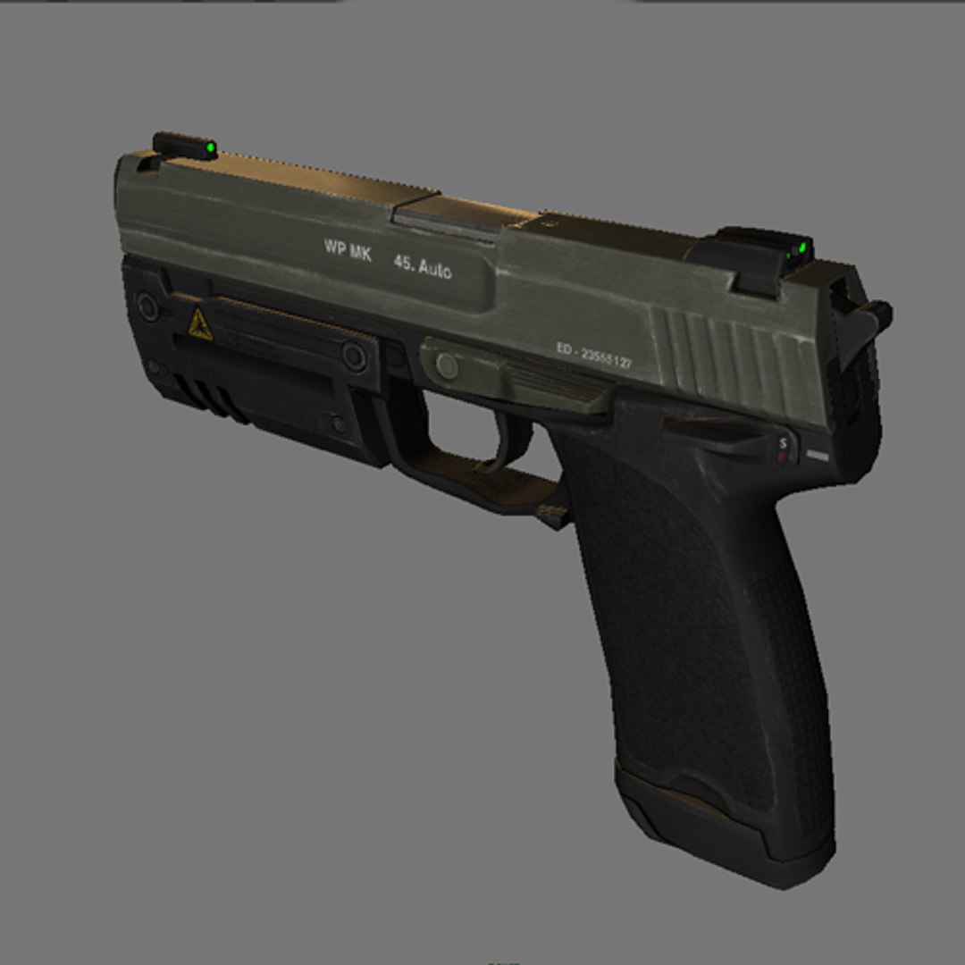 realtime pistol military 3d model