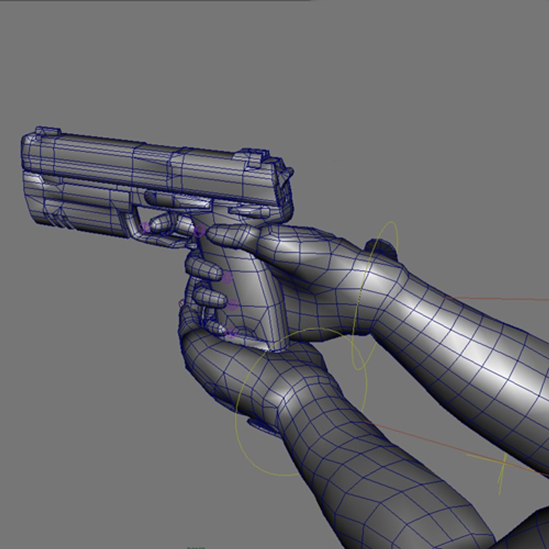realtime pistol military 3d model