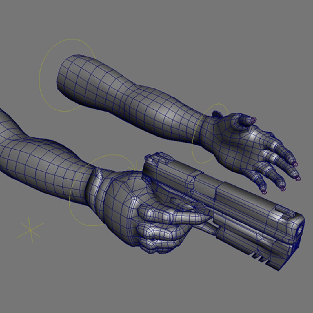 realtime pistol military 3d model