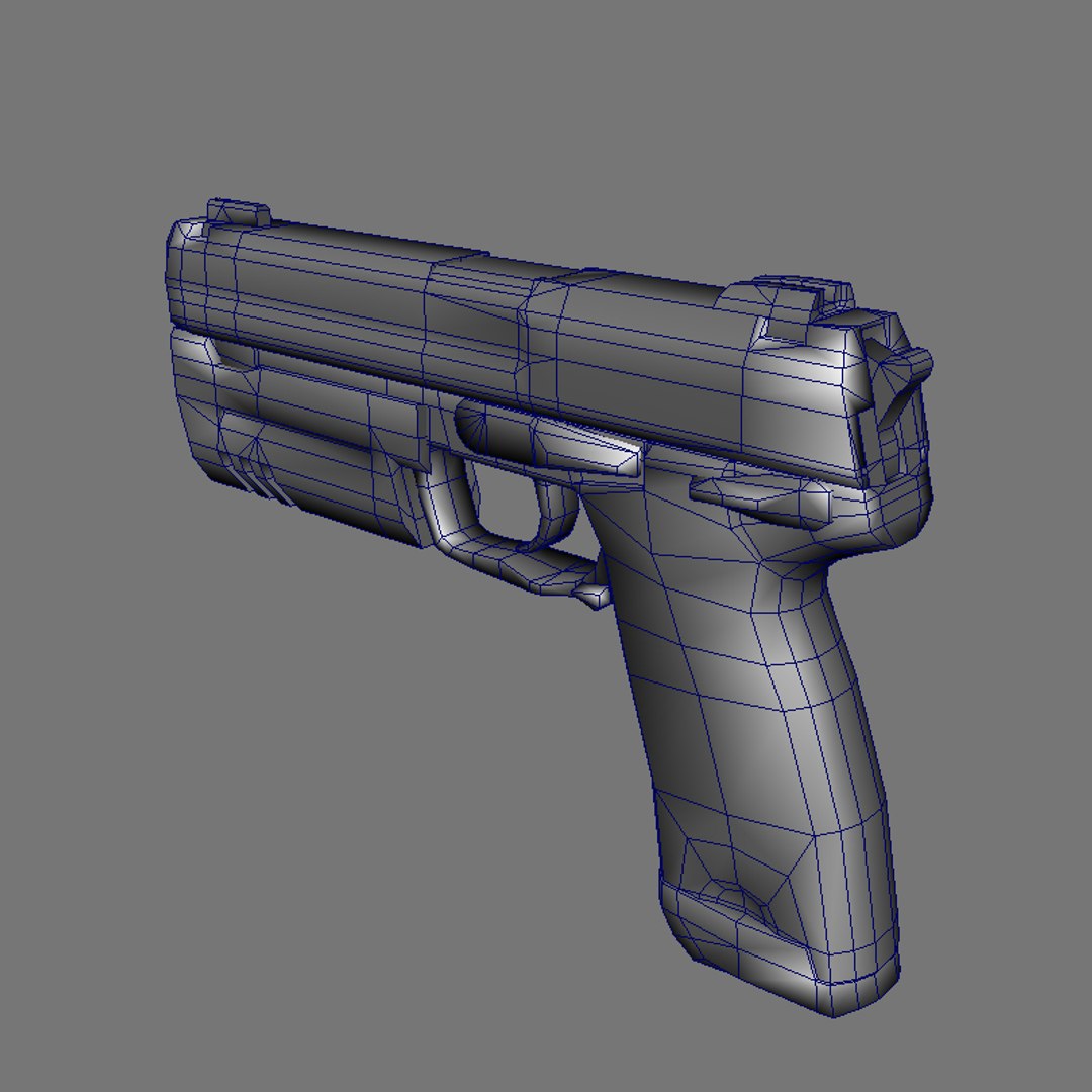 realtime pistol military 3d model