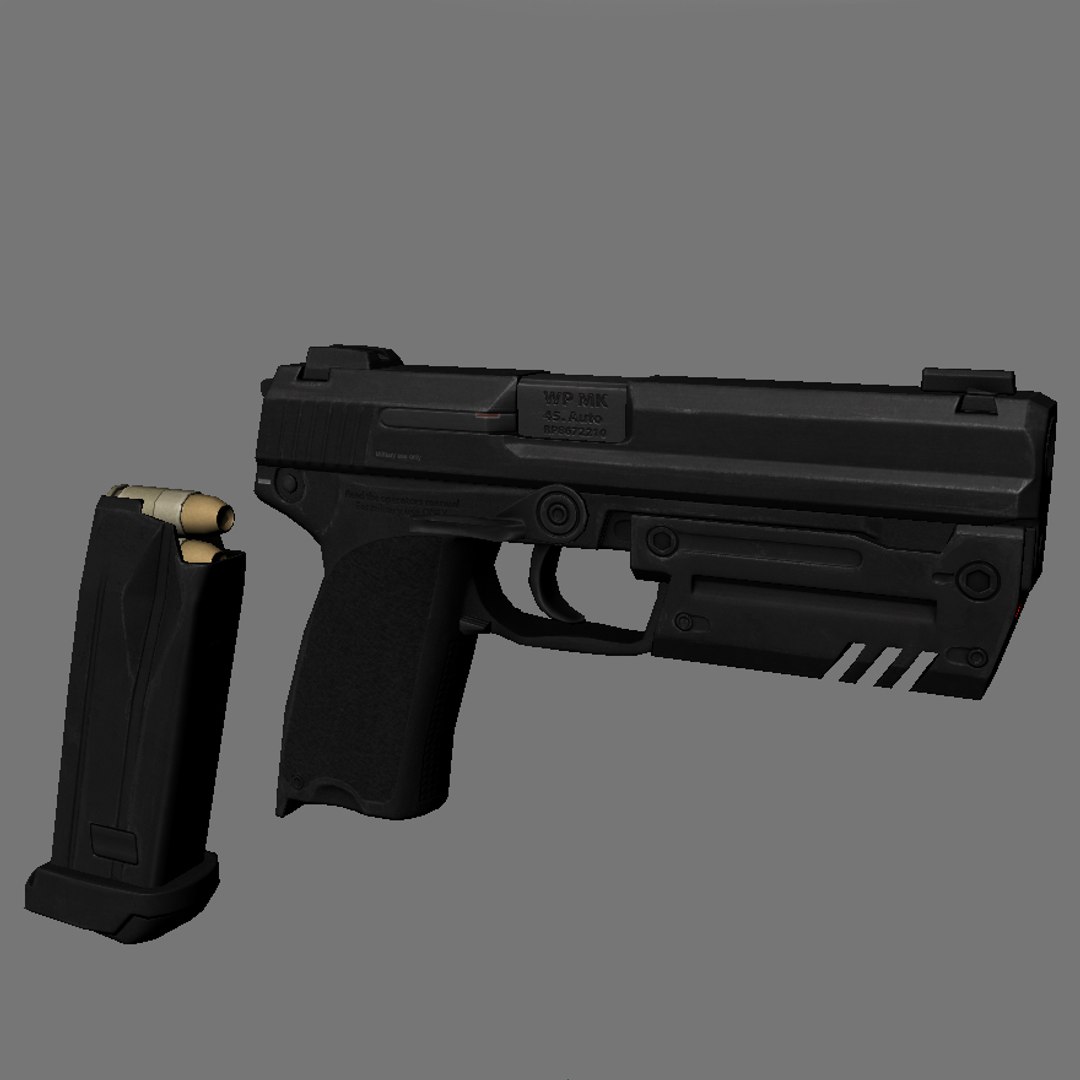 realtime pistol military 3d model