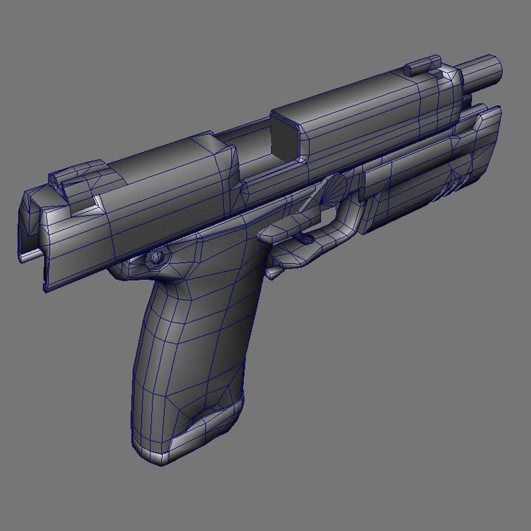 realtime pistol military 3d model
