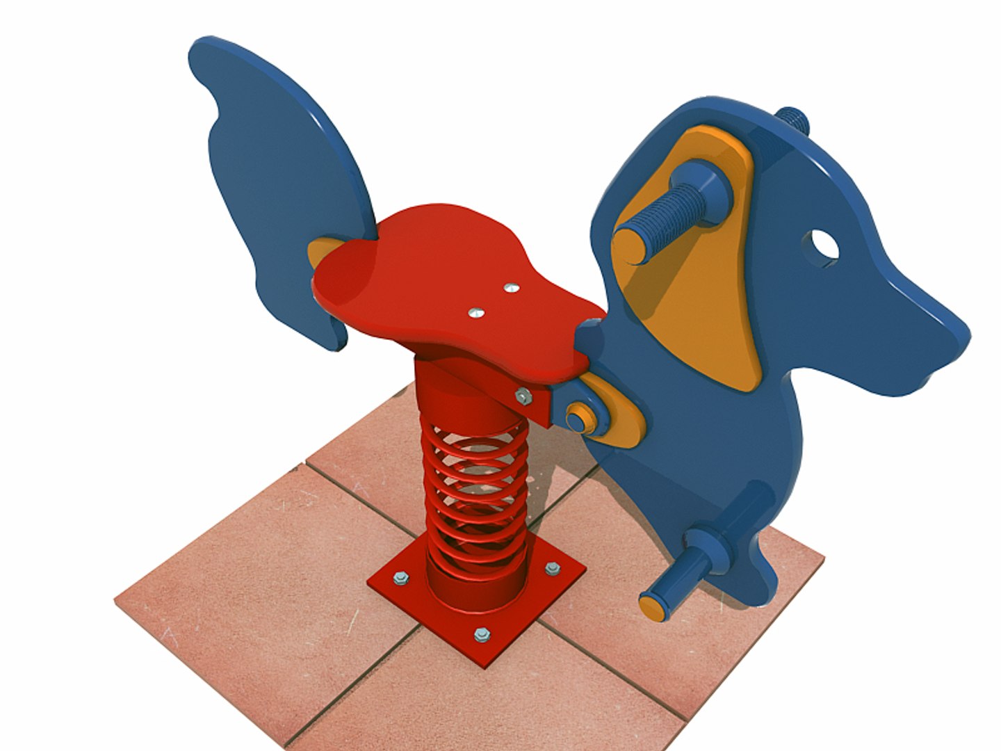 3d model spring rocking dog