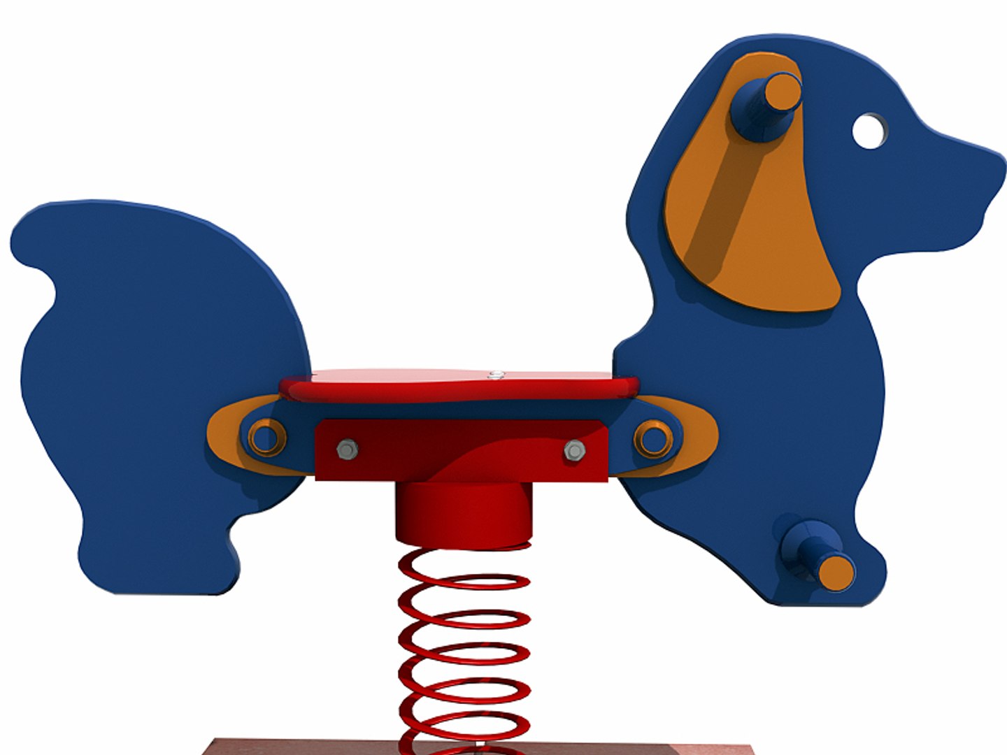 3d model spring rocking dog