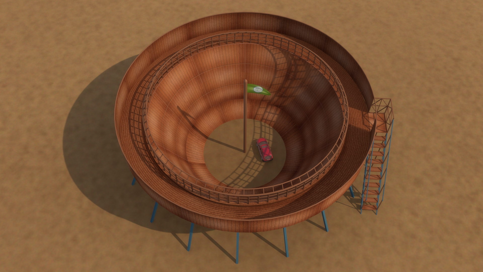 3D Wall Of Death Car Stunt Model - TurboSquid 2185645