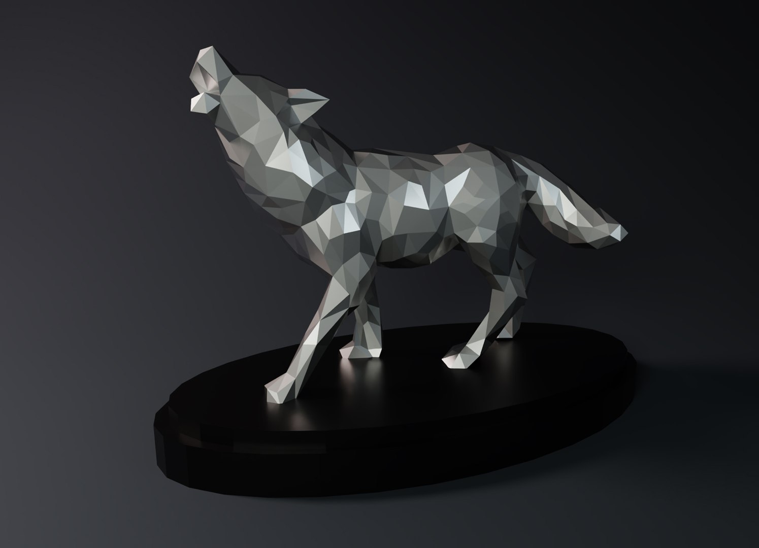 3D Low Poly Wolf Statue - TurboSquid 2226261