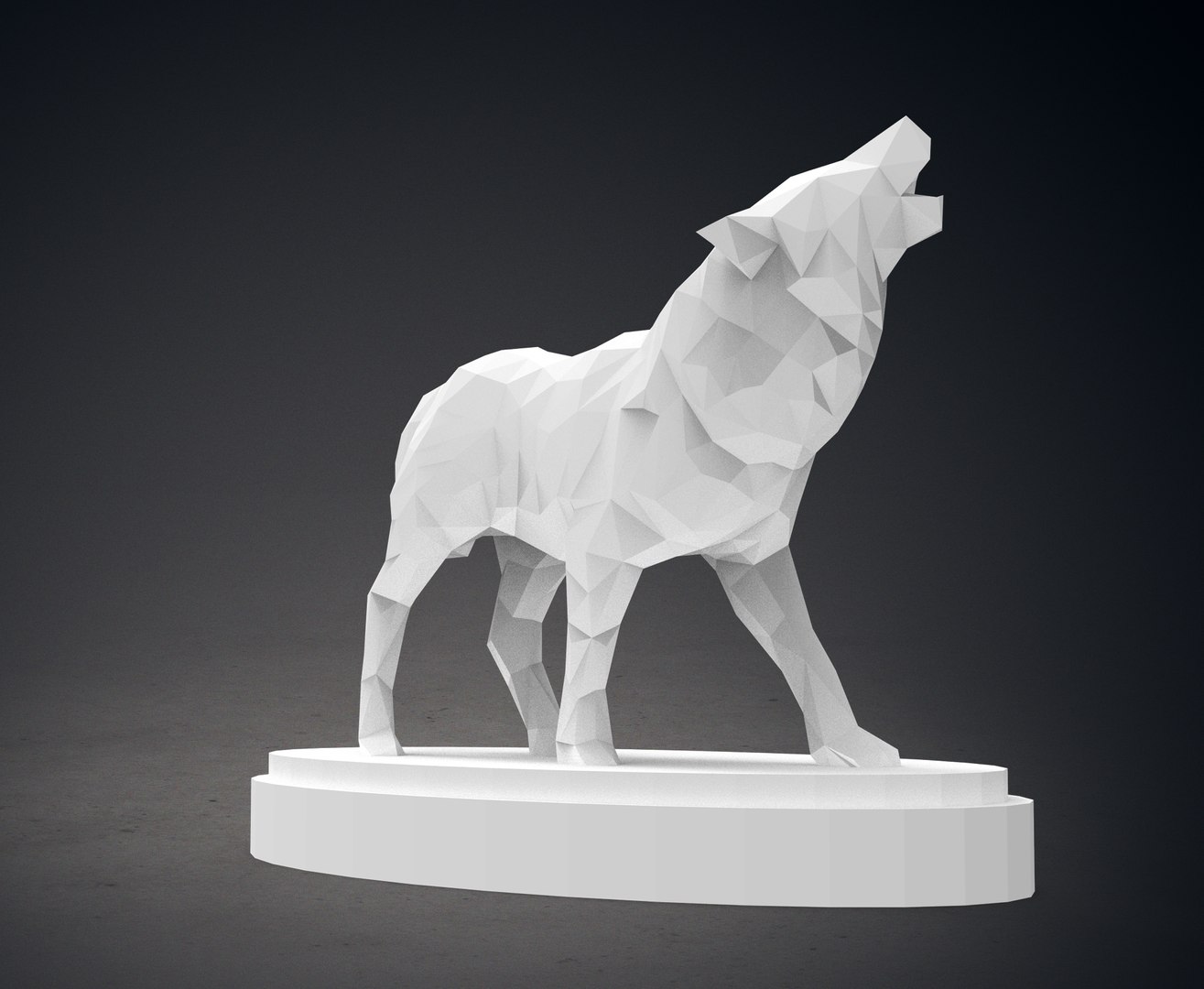 3D Low Poly Wolf Statue - TurboSquid 2226261