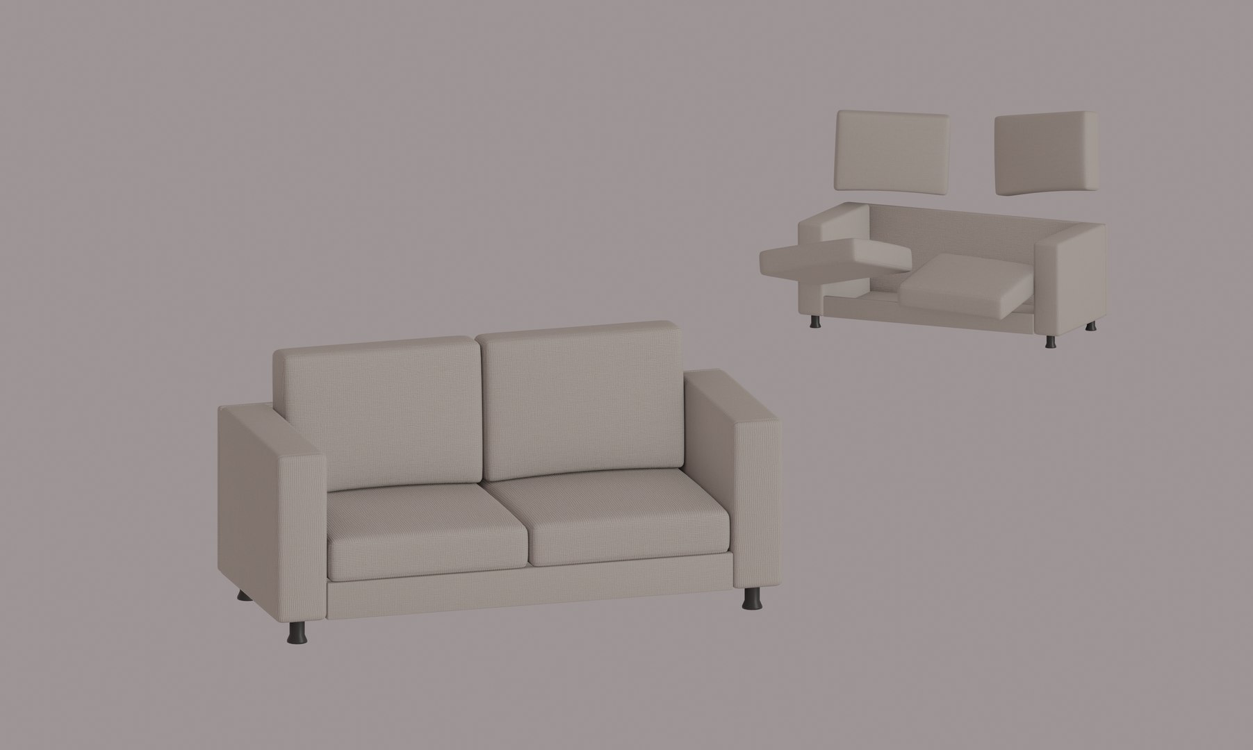 3D Small Sofa Model - TurboSquid 2131738