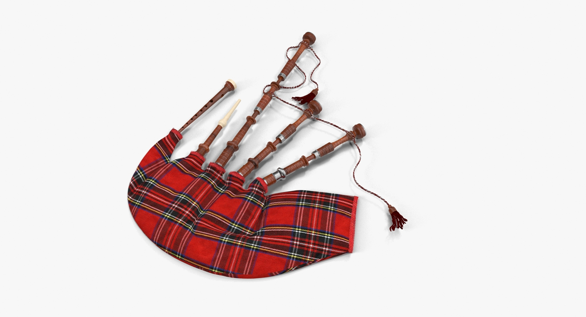 Bagpipes Red 3d Model