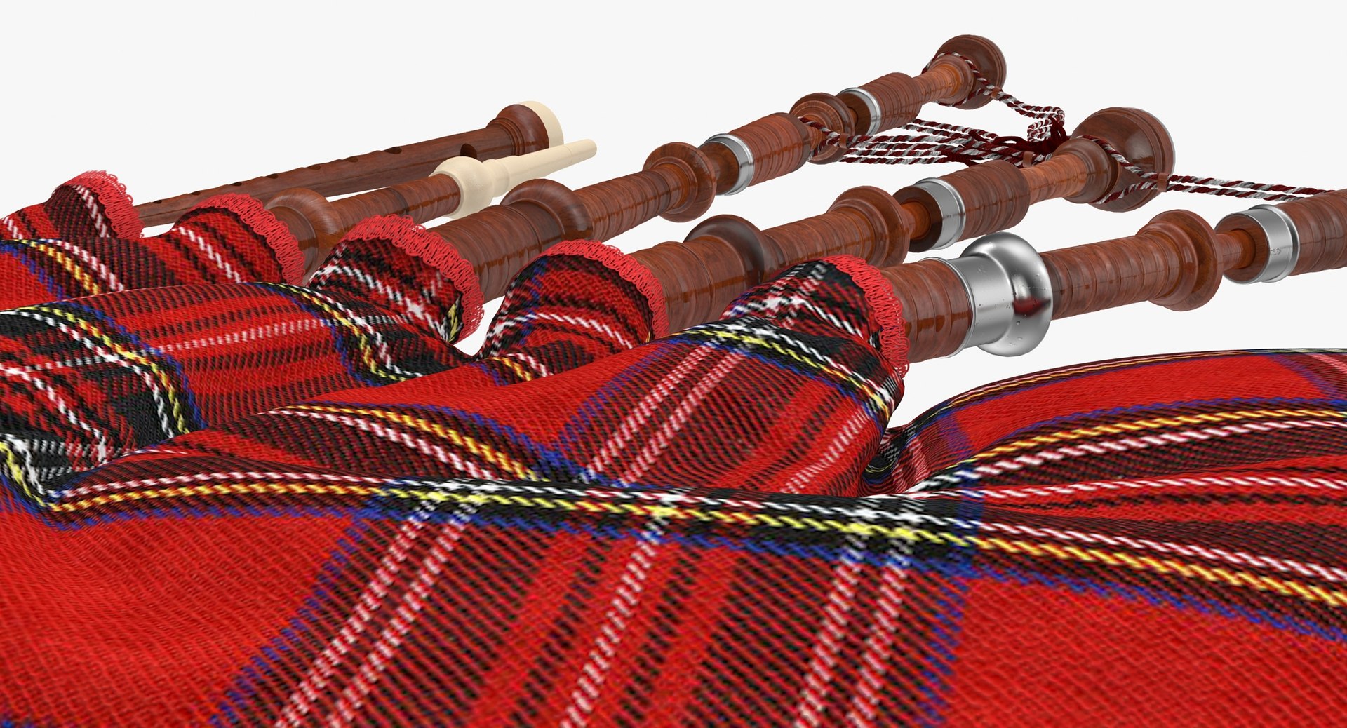 Bagpipes Red 3d Model