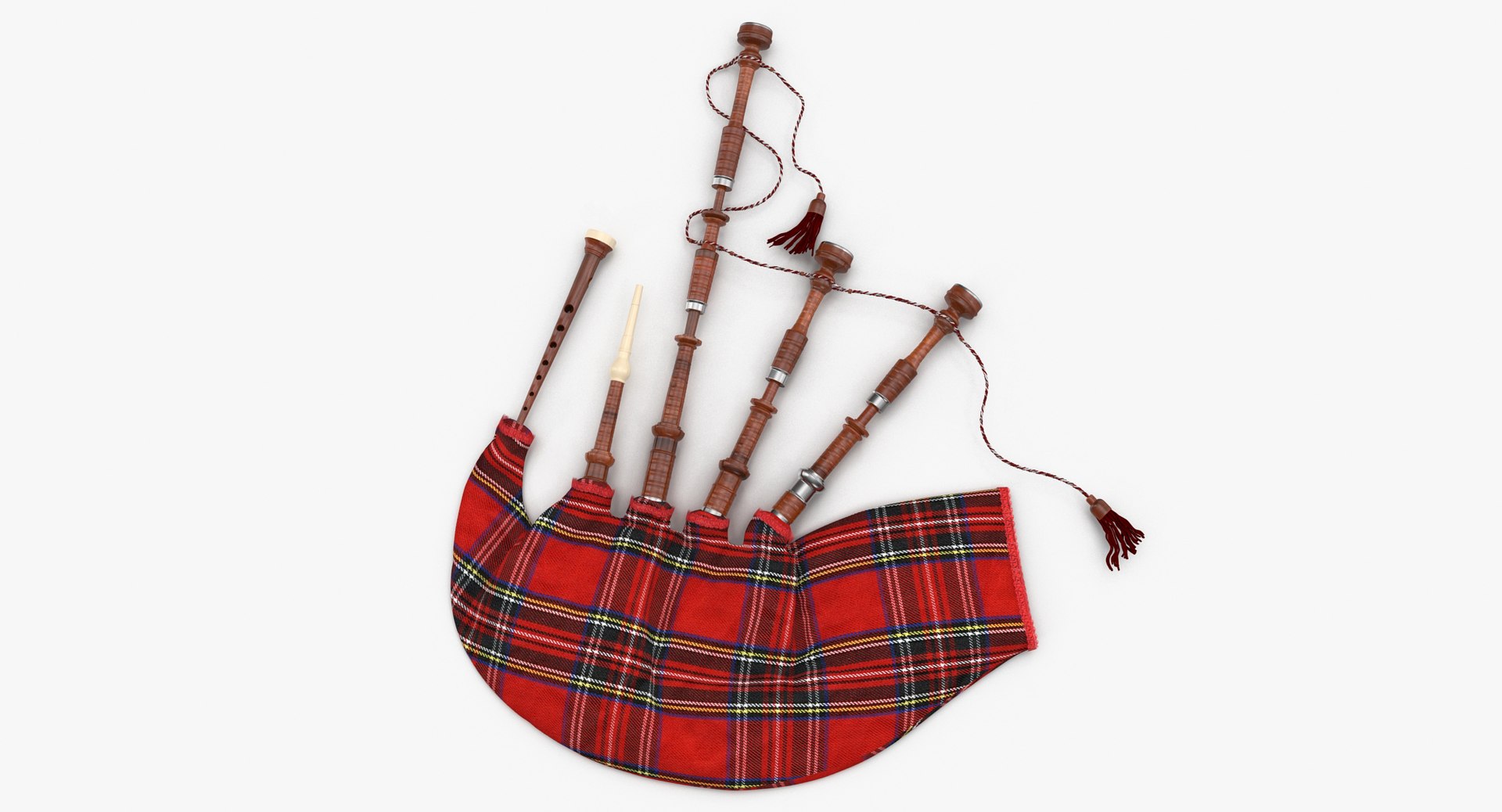 Bagpipes Red 3d Model