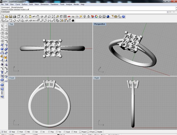 3d model engagement rings