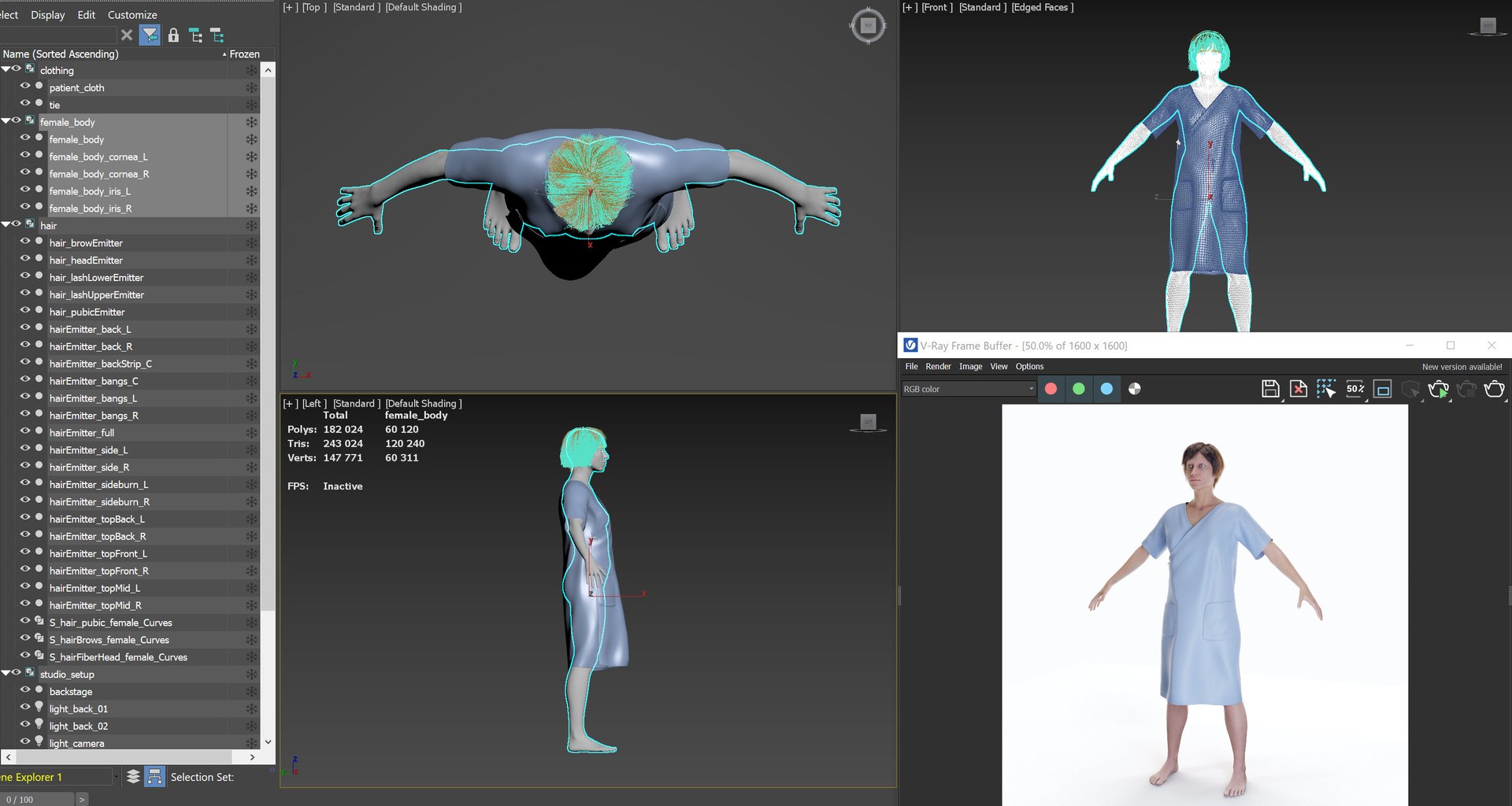 Female Patient Clothing 3D Model - TurboSquid 2169596