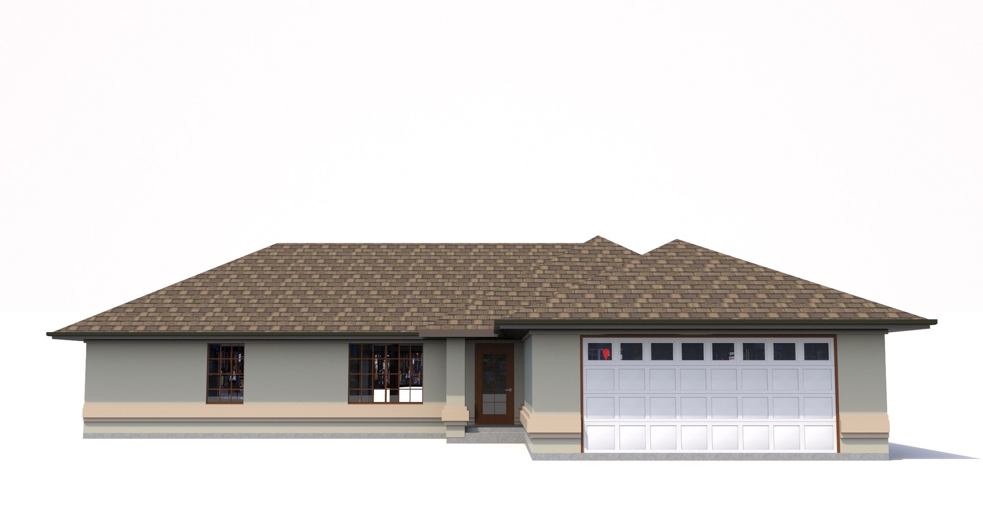 3d Home Garage Roofed Model