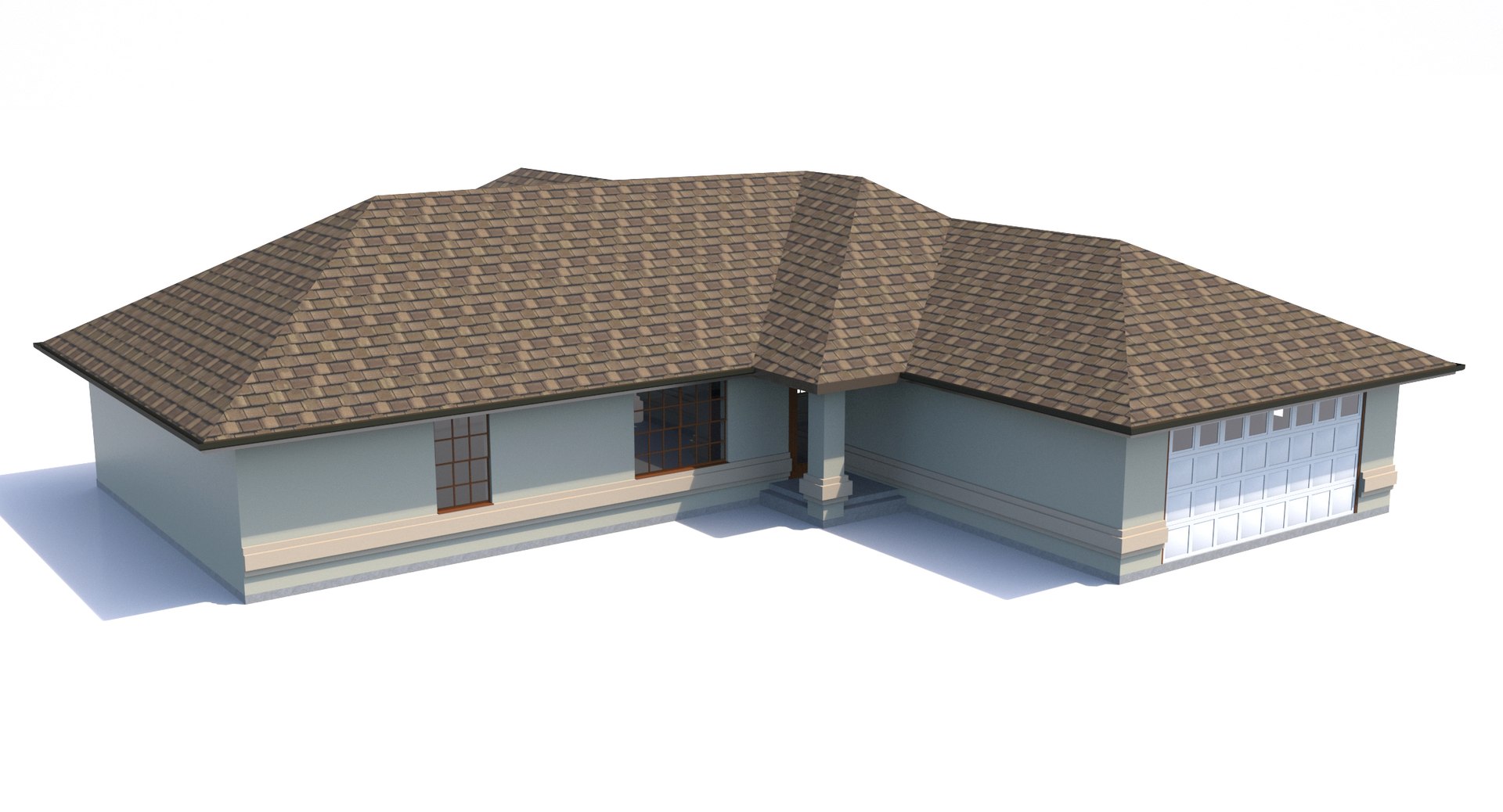 3d Home Garage Roofed Model