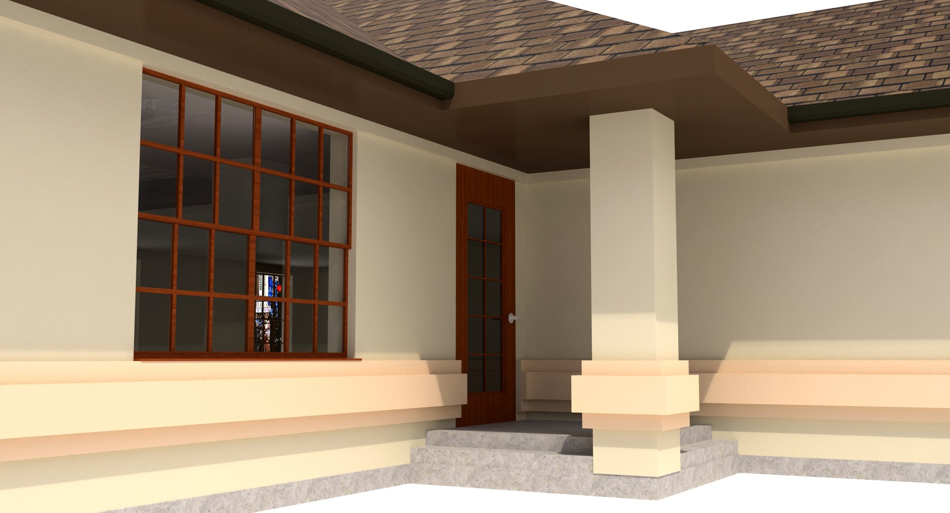 3d Home Garage Roofed Model