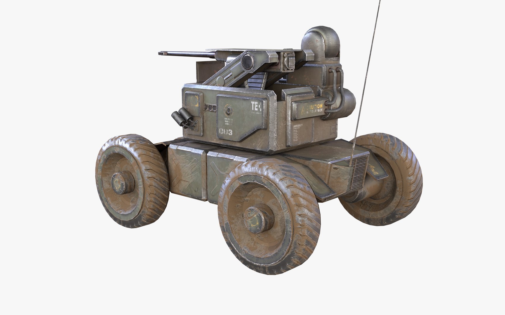 3D Futuristic Wheeled Robotic Vehicle Featuring An Armored Body Model ...