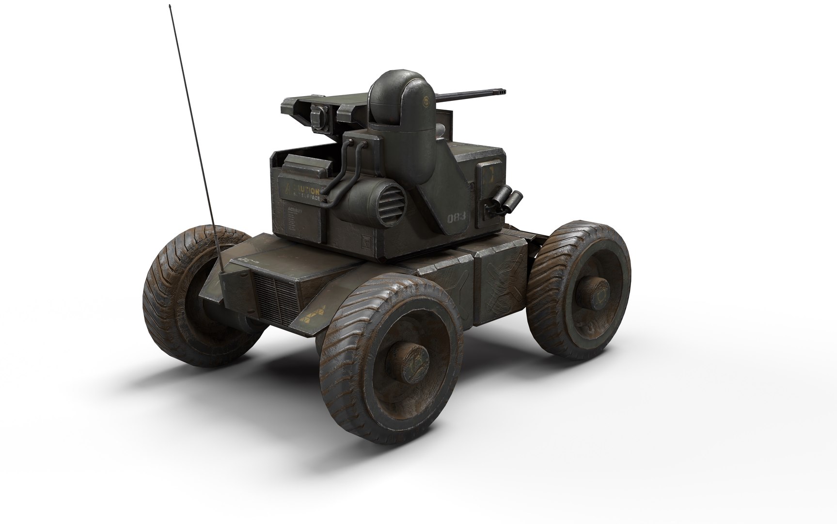 3D Futuristic Wheeled Robotic Vehicle Featuring An Armored Body Model ...