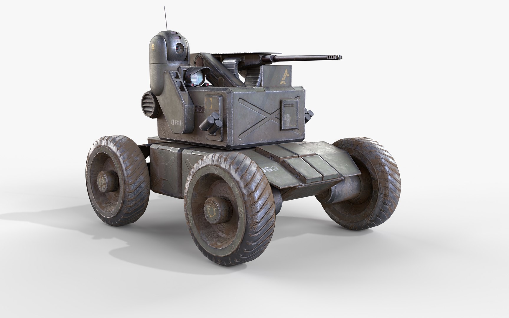 3D Futuristic Wheeled Robotic Vehicle Featuring An Armored Body Model ...