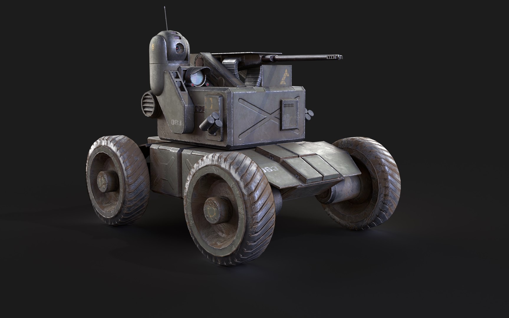 3D Futuristic Wheeled Robotic Vehicle Featuring An Armored Body Model ...