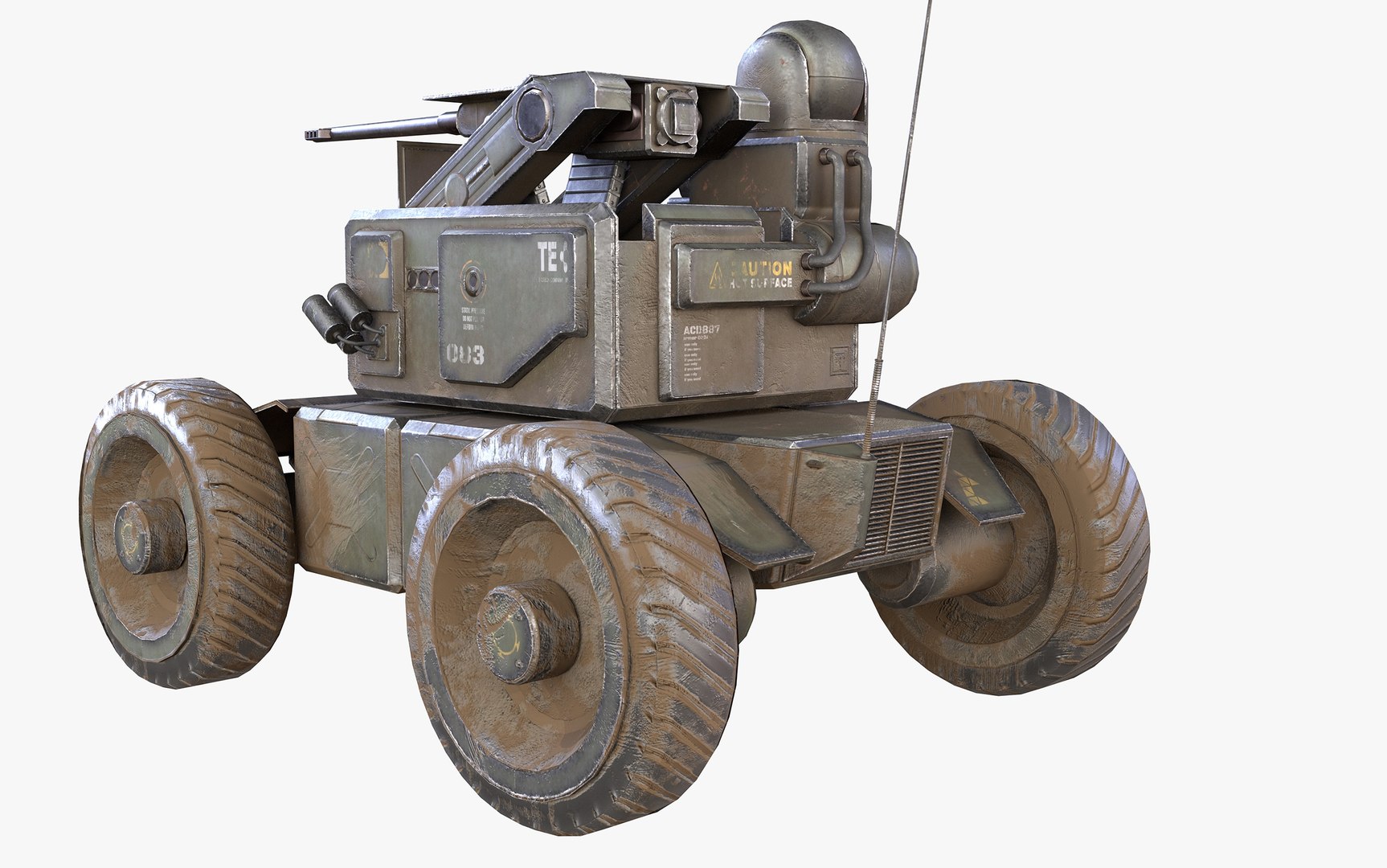 3D Futuristic Wheeled Robotic Vehicle Featuring An Armored Body Model ...