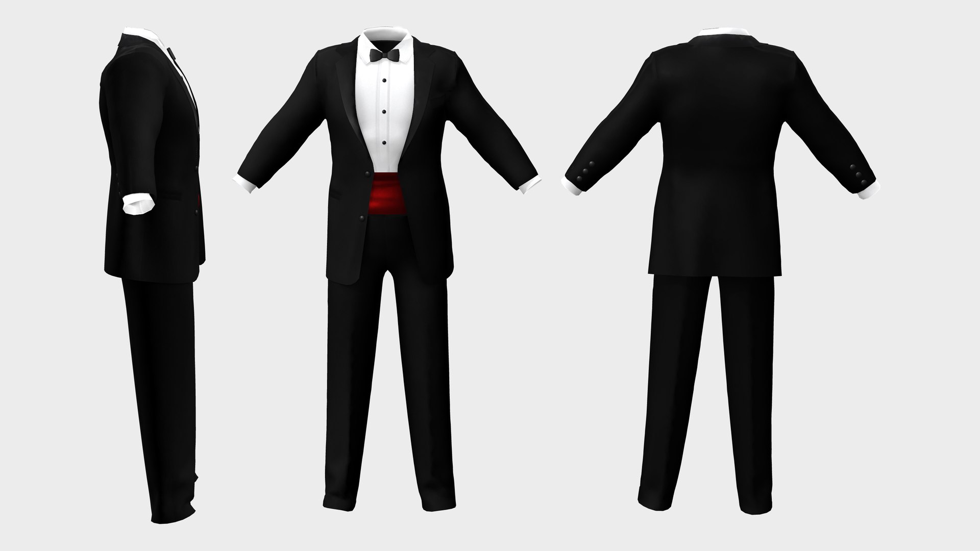 3D Men Tuxedo Suit Model - TurboSquid 1832074