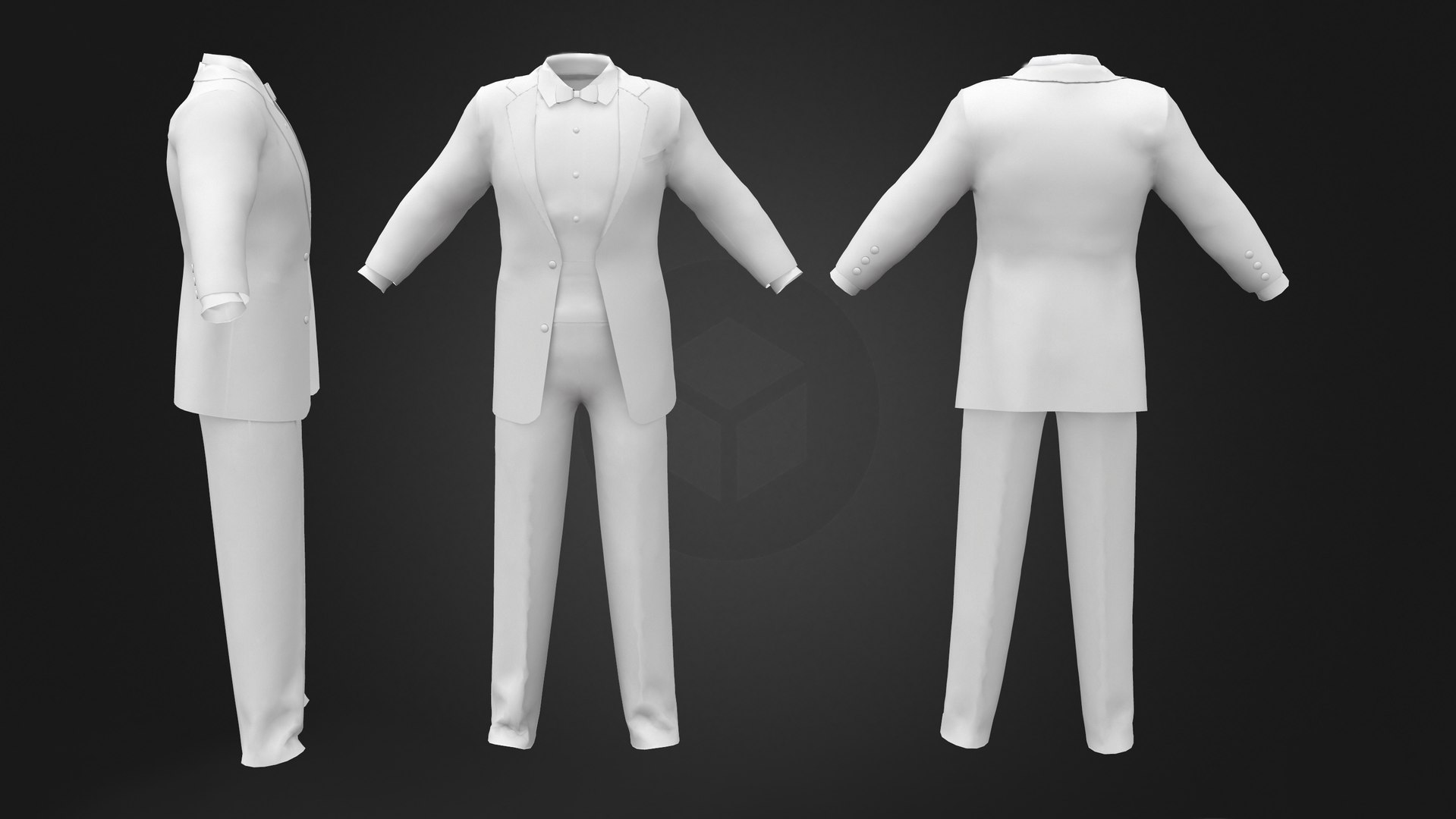 3D Men Tuxedo Suit Model - TurboSquid 1832074