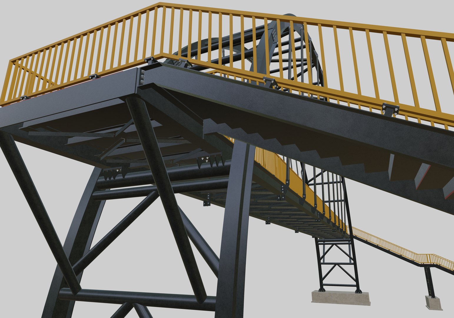 Steel Pedestrian Bridge-Arch Column Type-29 Model - TurboSquid 1896729