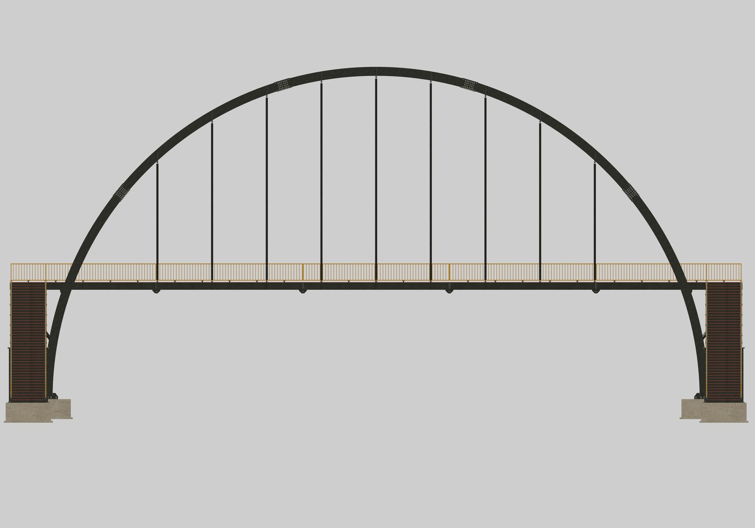 Steel Pedestrian Bridge-Arch Column Type-29 Model - TurboSquid 1896729