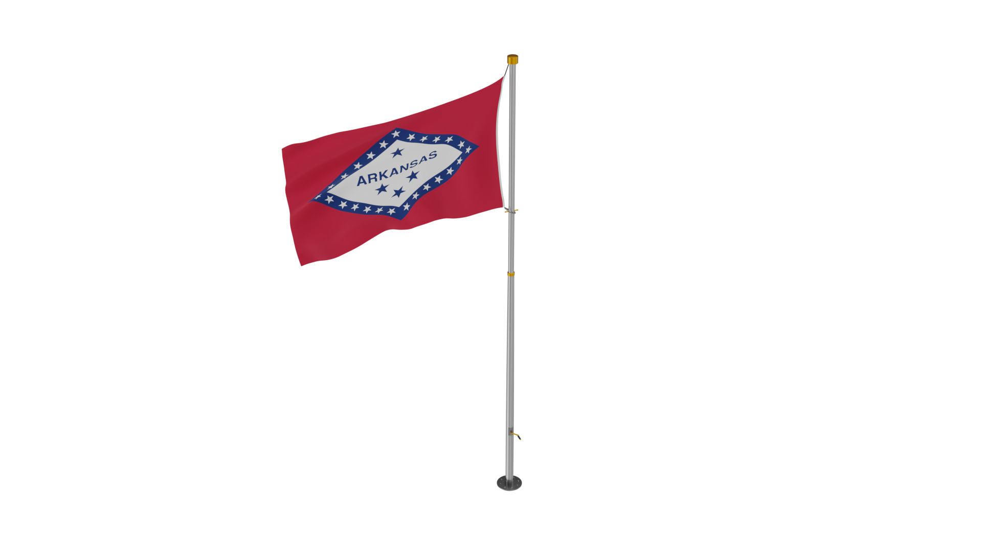 Pole Flag Arkansas 3D Model - TurboSquid 2272188