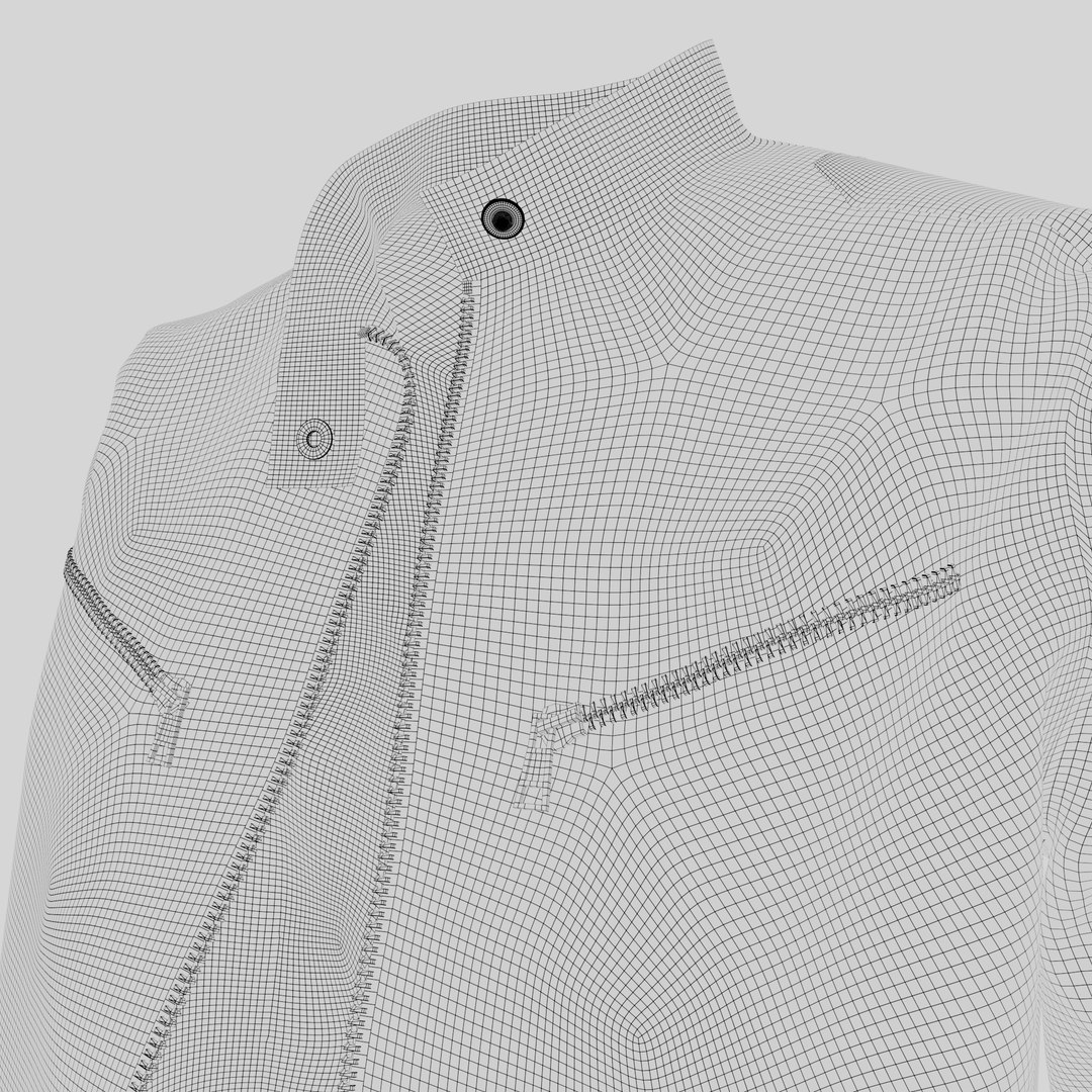 3D Model Womens Denim Jacket With A Zipper - TurboSquid 2210369