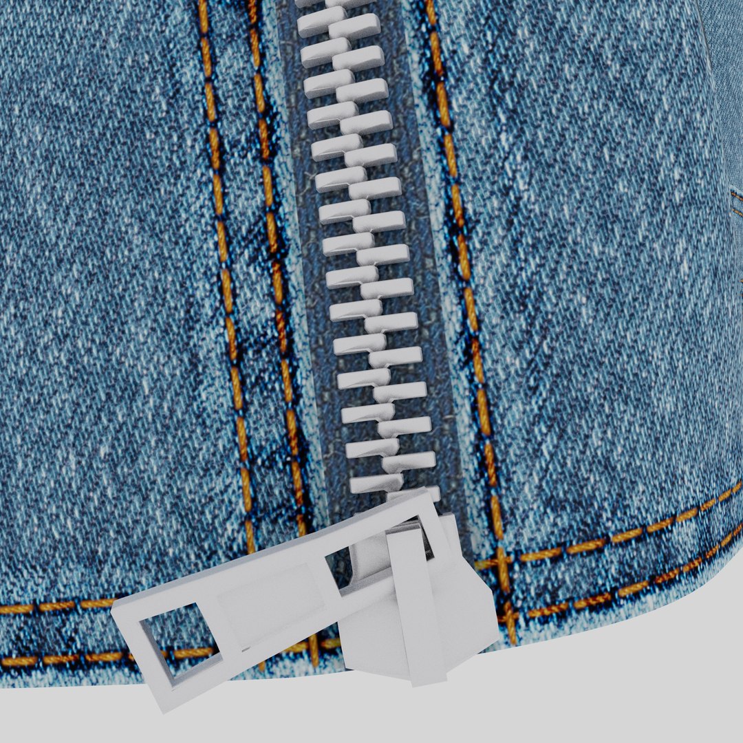 3D Model Womens Denim Jacket With A Zipper - TurboSquid 2210369