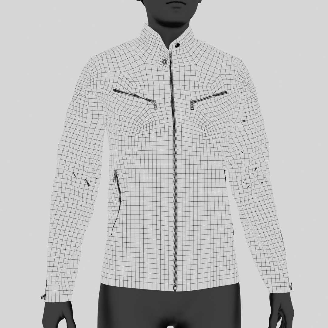 3D Model Womens Denim Jacket With A Zipper - TurboSquid 2210369